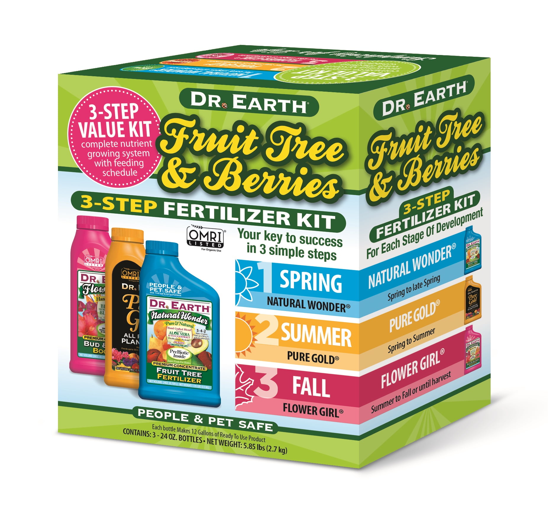 Dr. Earth Natural Wonder Fruit & Berry Liquid Fertilizer Kit, 3 pack of ...