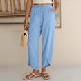 Antinious Women Solid Waist Cord Fastening Relaxed Daily Casual Soft ...