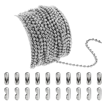 Ball Bead Chain with 20Pcs Connectors Clasps Ball Chains for Jewelry ...