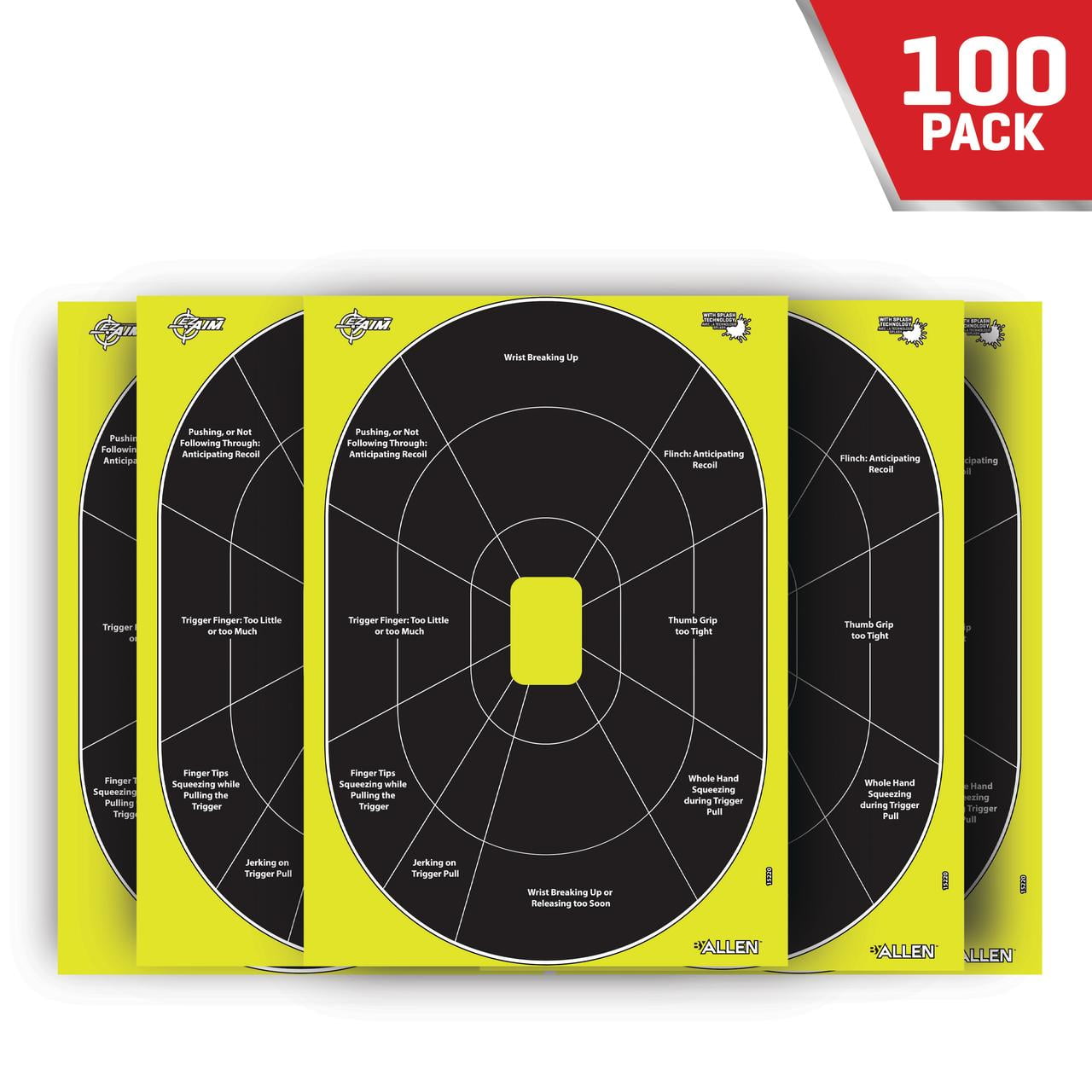 Ez Aim Splash Firearm Shooting Targets, 12.5"W X 18.25"H, 100-Pack, 4.4 ...