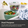 Farberware Professional White and Sage Green Small Salad Spinner with ...