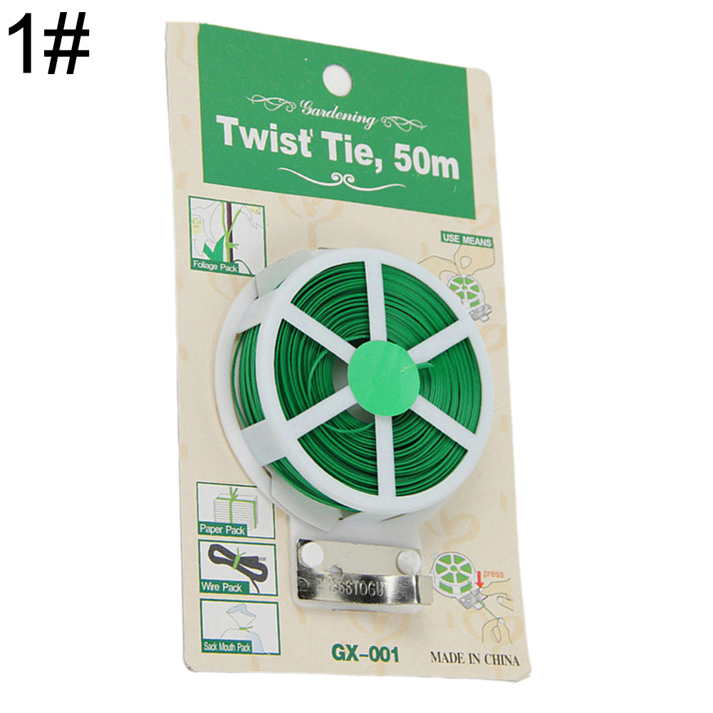 Xyer Portable Heavy Duty Plastic Coated Roll Wire Twist Ties Gardening ...