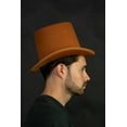 Nicky Bigs Novelties Mens Tall Brown Magician Mad Hatter Wonka Top Hat ...