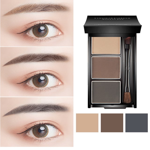 3 Colors Eyebrow Powder Makeup Palette Professional Eye Makeup Eyebrow ...