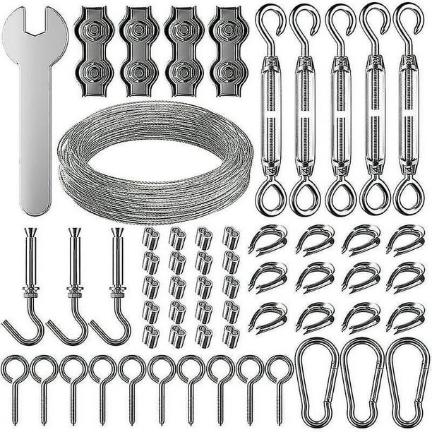 Kit para colgar cuerda de acero inoxidable de 30 m, cuerda de acero ...