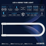 Free Shipping! Luxrite U Bend LED Tube Light, T8 T12, 17.5W, 3 CCT ...