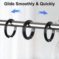 24PCS Shower Curtain Hooks,Black Shower Curtain Rings,Plastic Shower ...