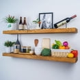 Floating Shelves inch Long Set of Heavy Duty Wood Wall Mounted Shelves ...