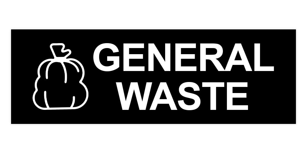 Basic General Waste Sign (Black) - Large - Walmart.com