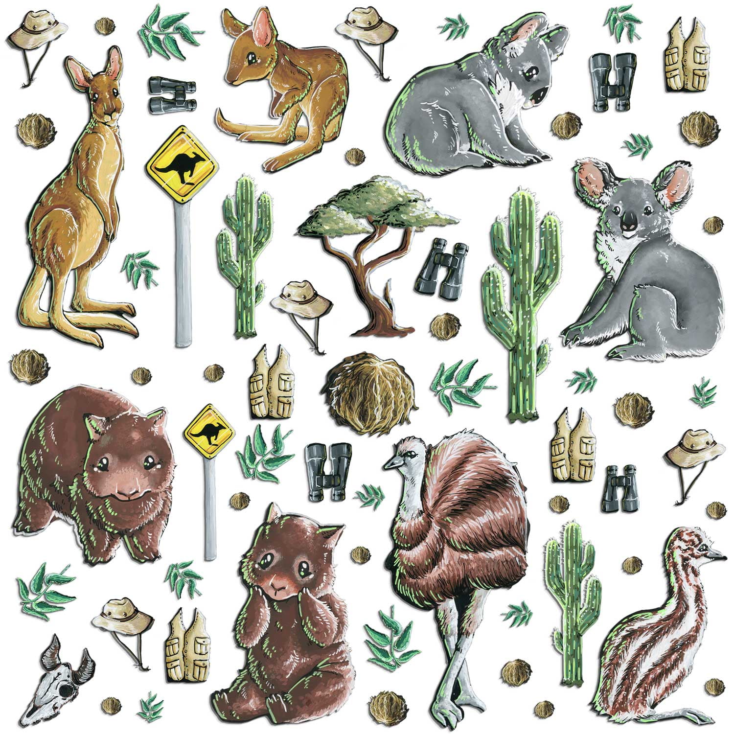 Cohas Removable Vinyl Wall Decals for Baby Nursery or School, Outback ...