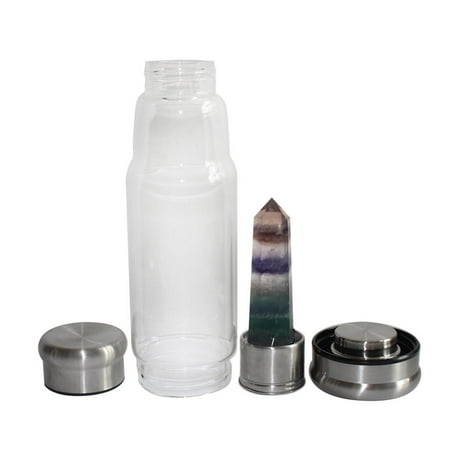 braveheart 550ml Gemstone Energy Glass Crystal Water Bottle with ...