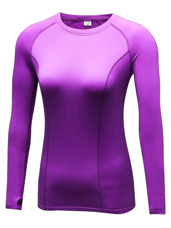 Women's Dry Fit Athletic Thermal Compression Long Sleeve T Shirt ...