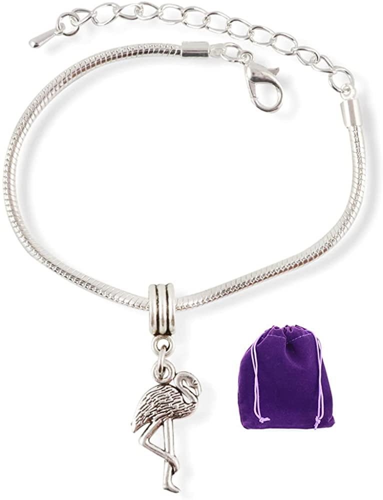 Flamingo Bracelet | Snake Chain Charm Bracelet - Walmart.com