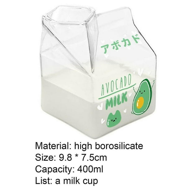 400ml Unique Design Milk Cup Square Shape Fruit Print Milk Box Water ...