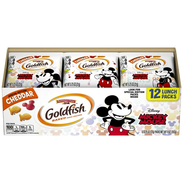 Goldfish Special Edition Disney Mickey Mouse Cheddar Crackers, 12ct ...
