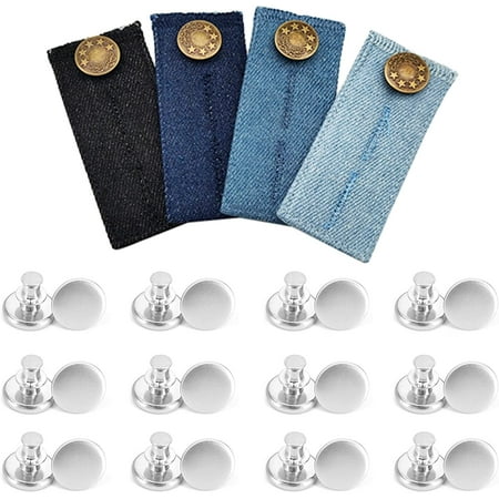 Set of 16, Waistband Extenders and Replacement Jean Buttons, Assorted ...