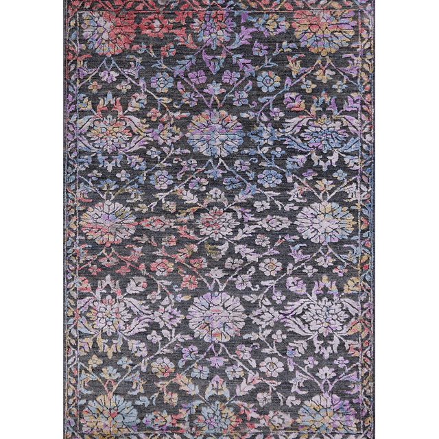 Ahgly Company Indoor Rectangle Mid-Century Modern Black Oriental Area ...