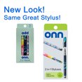 Onn+ 2-in-1 Stylus Pen with Built-In Ballpoint Multi-Color, Precision ...
