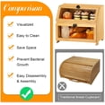 Bamboo Bread Box for Kitchen Countertop, Large Bread Storage Container ...
