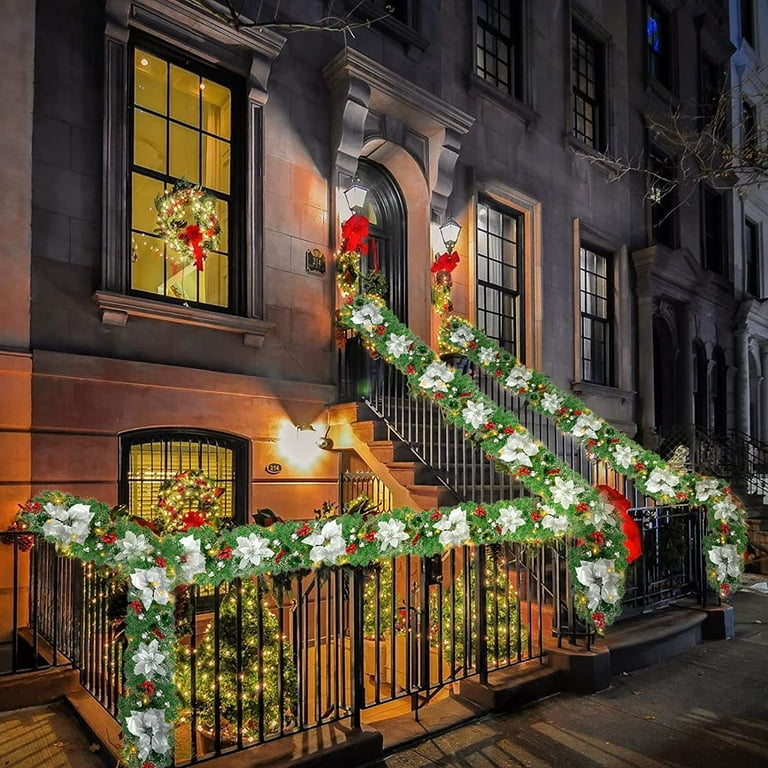 Green Garland With Lights Christmas Cheer 9 Foot Garland [Pre Lit