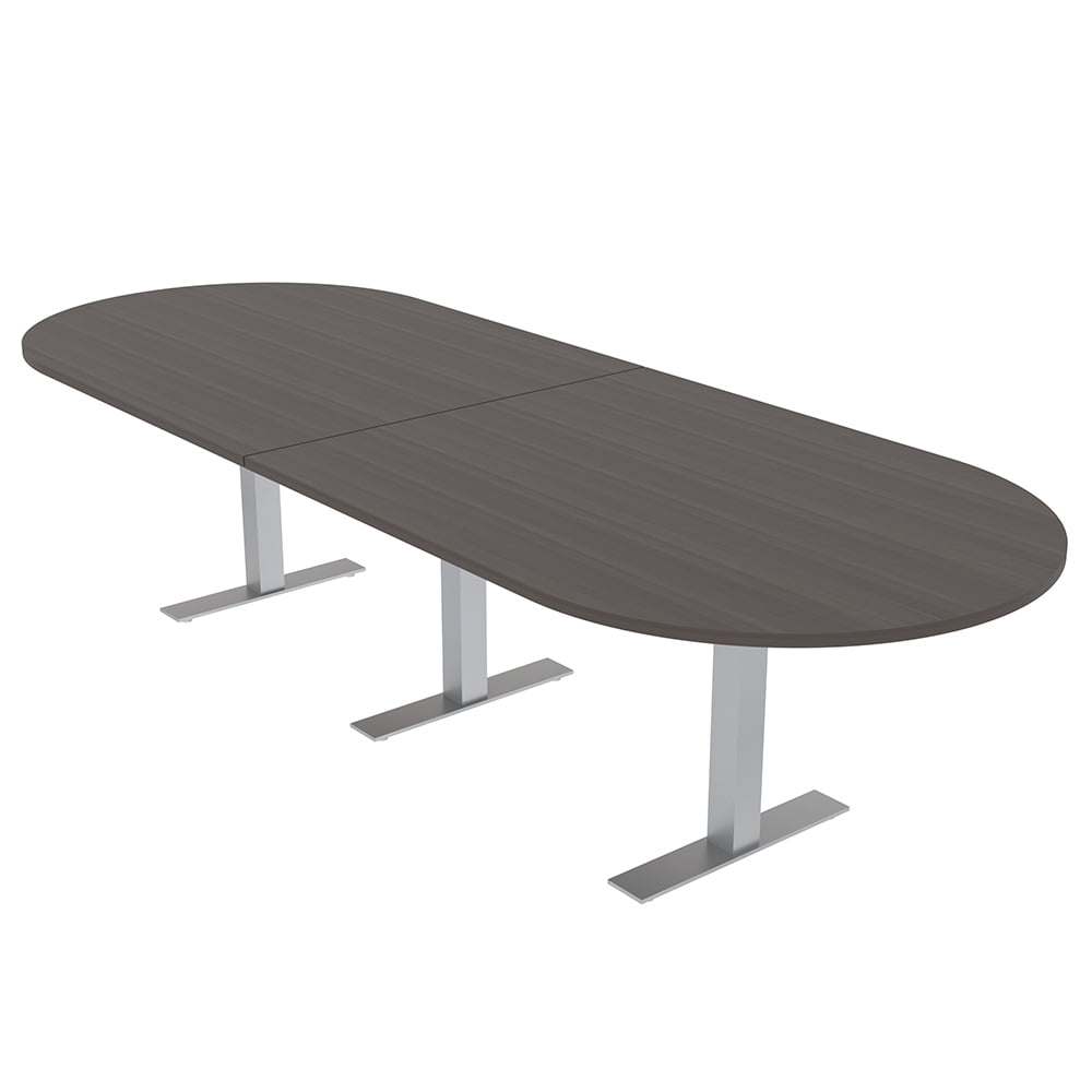 12X4 Modular Racetrack Conference Table With Metal Bases And Electric ...