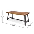 Camden Outdoor Dining Table with Rustic Metal Finished Iron Legs ...
