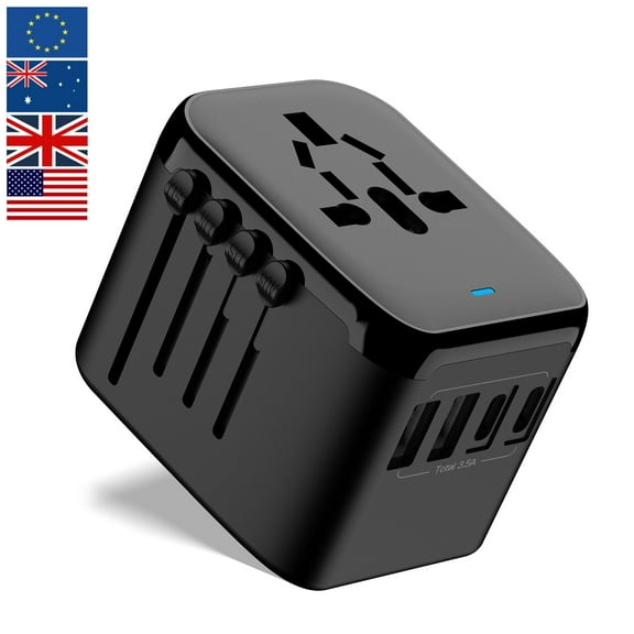 Heldig All-in-one Travel Adapter AC Power Plug Wall Charger with Dual ...