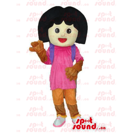 Dora The Explorer Well-Known Cartoon Character SPOTSOUND Mascot With ...