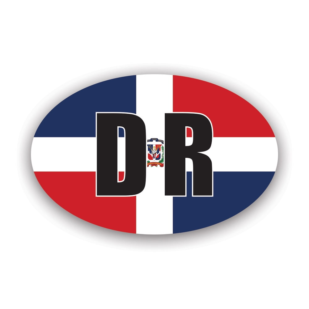 Dominican Republic Oval Sticker Decal - Self Adhesive Vinyl ...