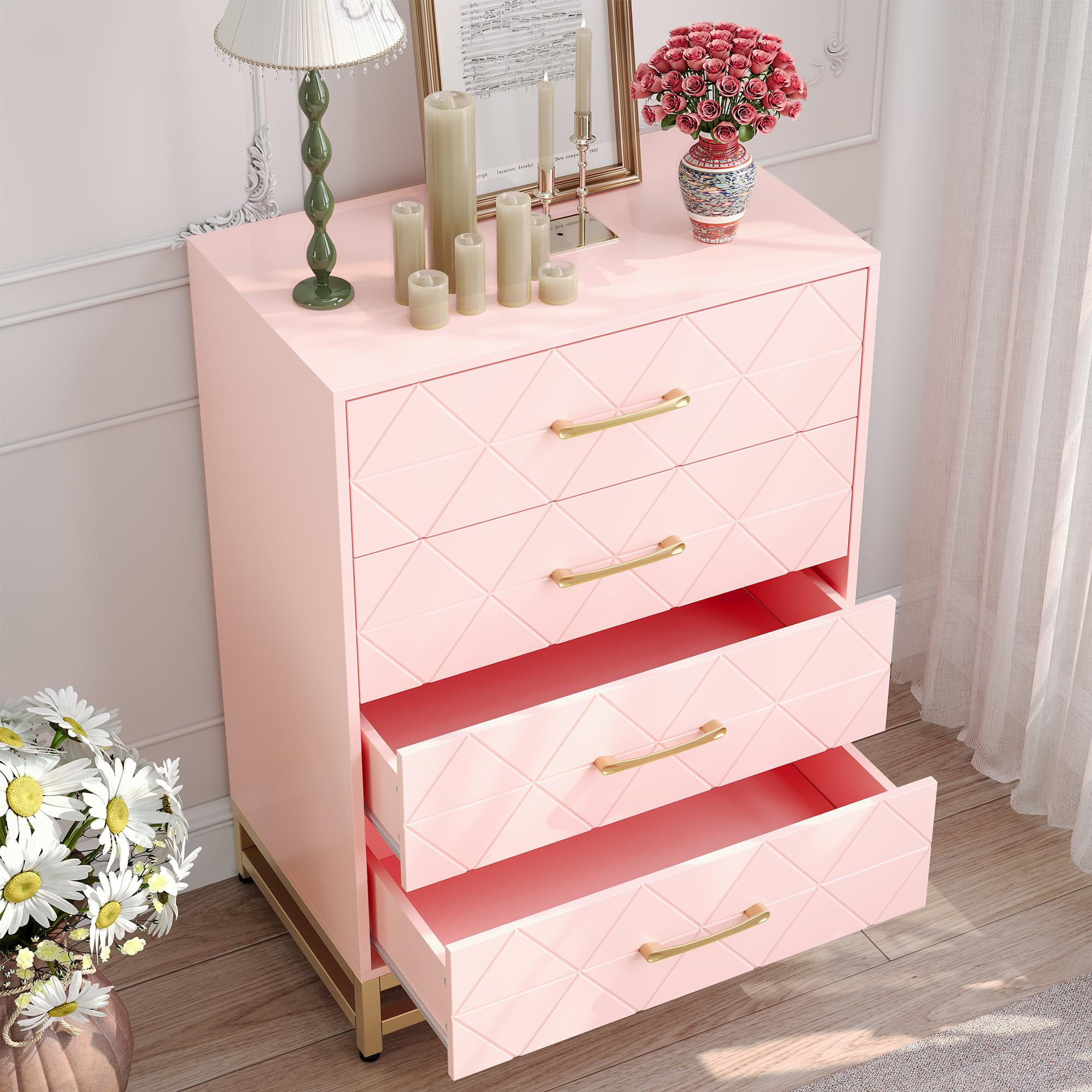 Click here for Beesclover Small Dresser With Drawers 4 Drawer Dre... prices