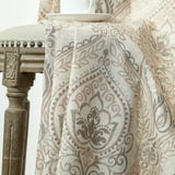 CURTAINKING Linen Curtains, 84 inch Medallion Damask Drapes, 2 Panels ...
