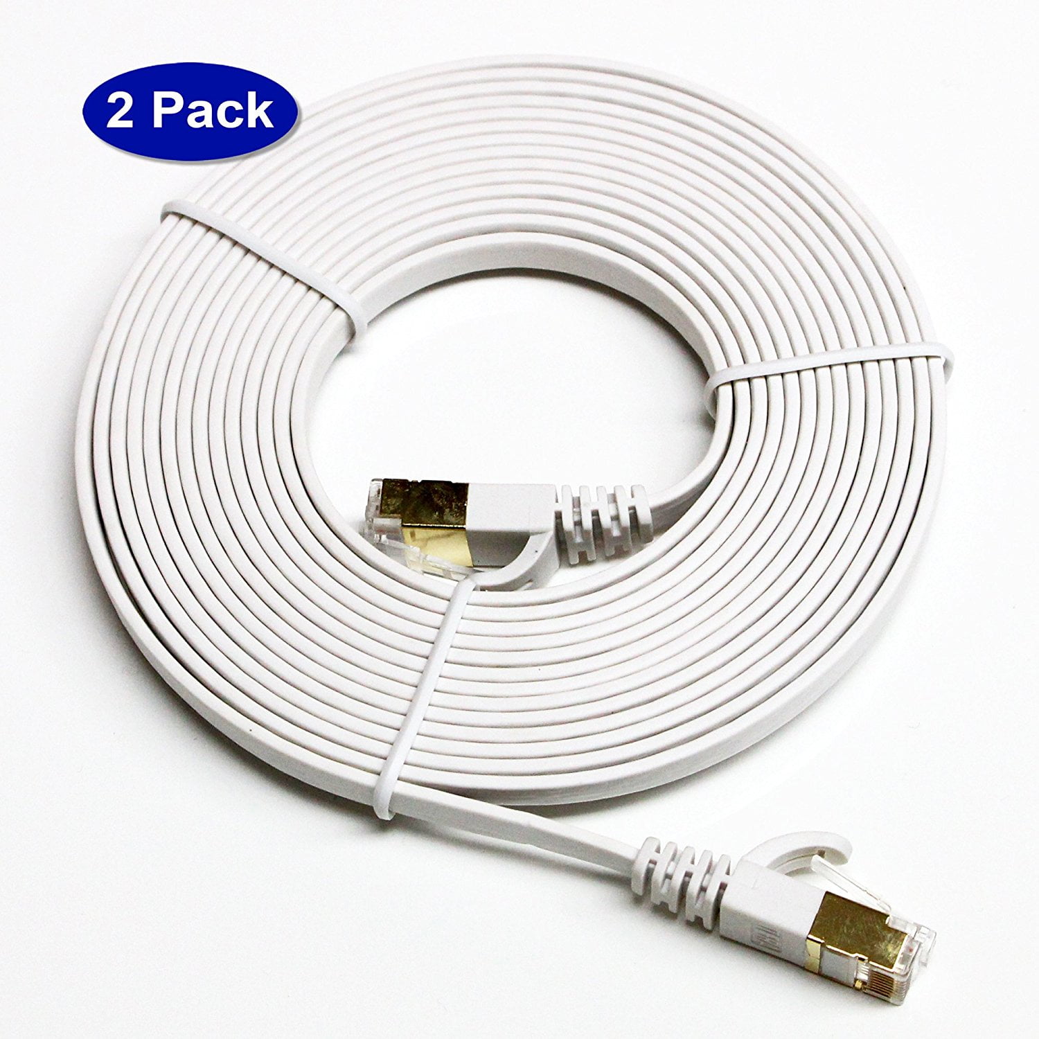 Tera Grand - 2 Pack - CAT7 10 Gigabit Ethernet Ultra Flat Patch Cable ...