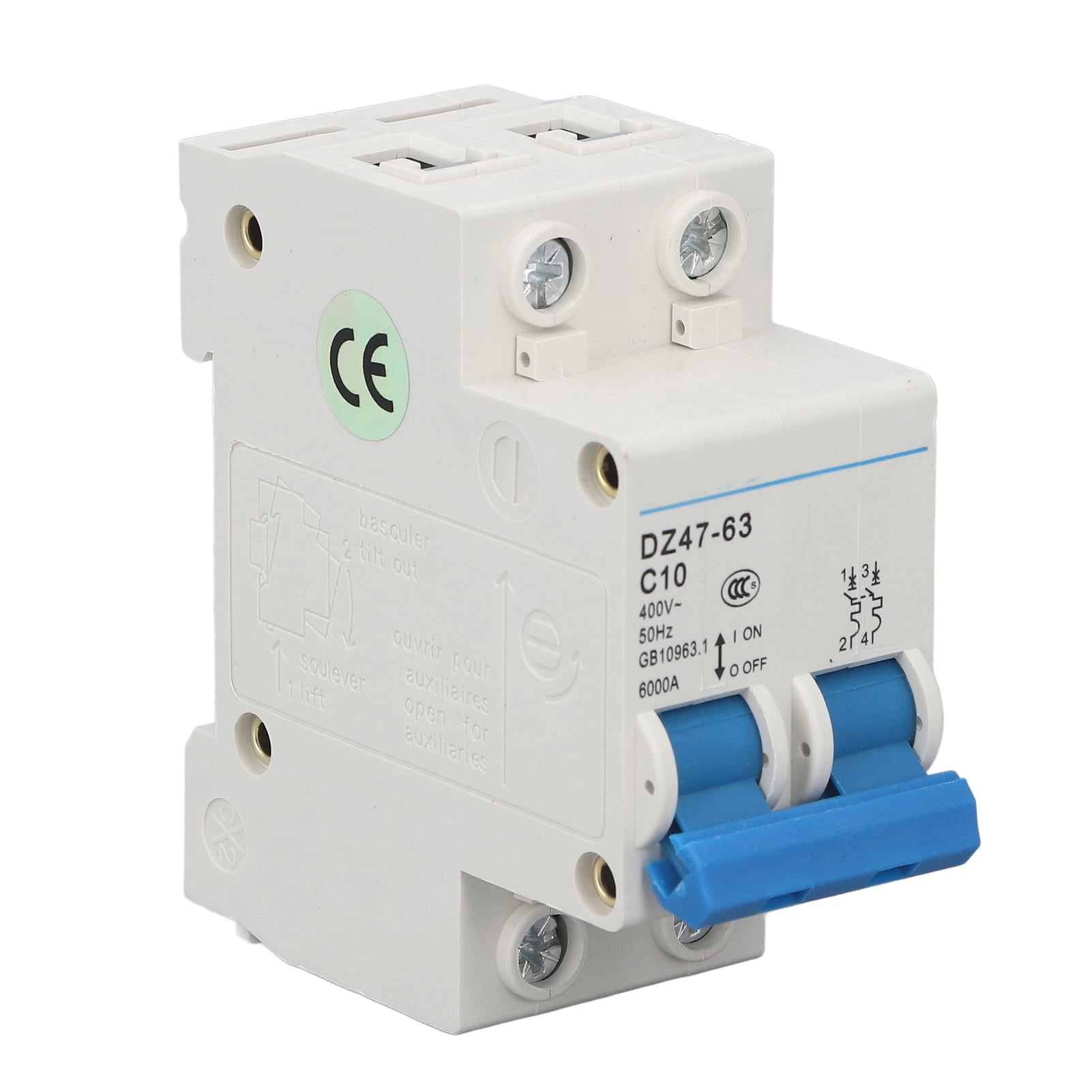 Disyuntor de protección contra sobrecarga montaje en carril DIN Tamaño compacto 400V 10A ...