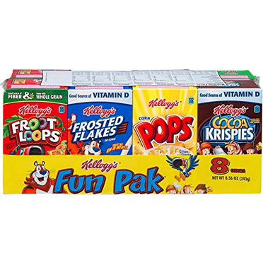 Kellogg's Assorted Single Serving Cereal Boxes Variety Pack, 72 Count ...