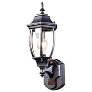 Globe Electric 1-Light Matte Black Motion Sensor Outdoor Wall Sconce w ...