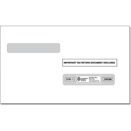Generic 1099 Double Window Gum Seal Envelope, Security Tint, 5-5/8 x 9 ...