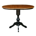 36" Round Solid Wood Counter Height Extension Dining Table with 12 ...