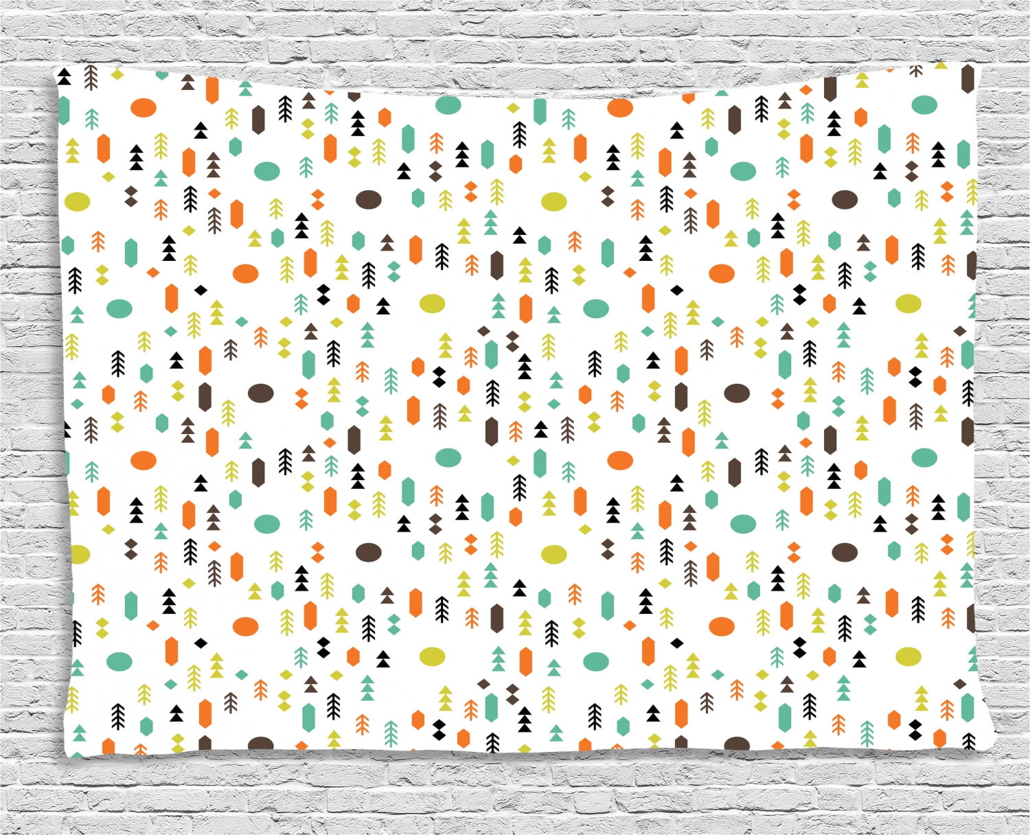 Geometric Tapestry, Abstract Pattern with Colorful Circle Diamond and ...