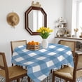 Blue White Checker Plaid Table Cloth 54x54in, Waterproof Square ...
