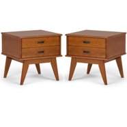Home Square Modern Magazine Table in Aged Brown - Set of 2 - Walmart.com
