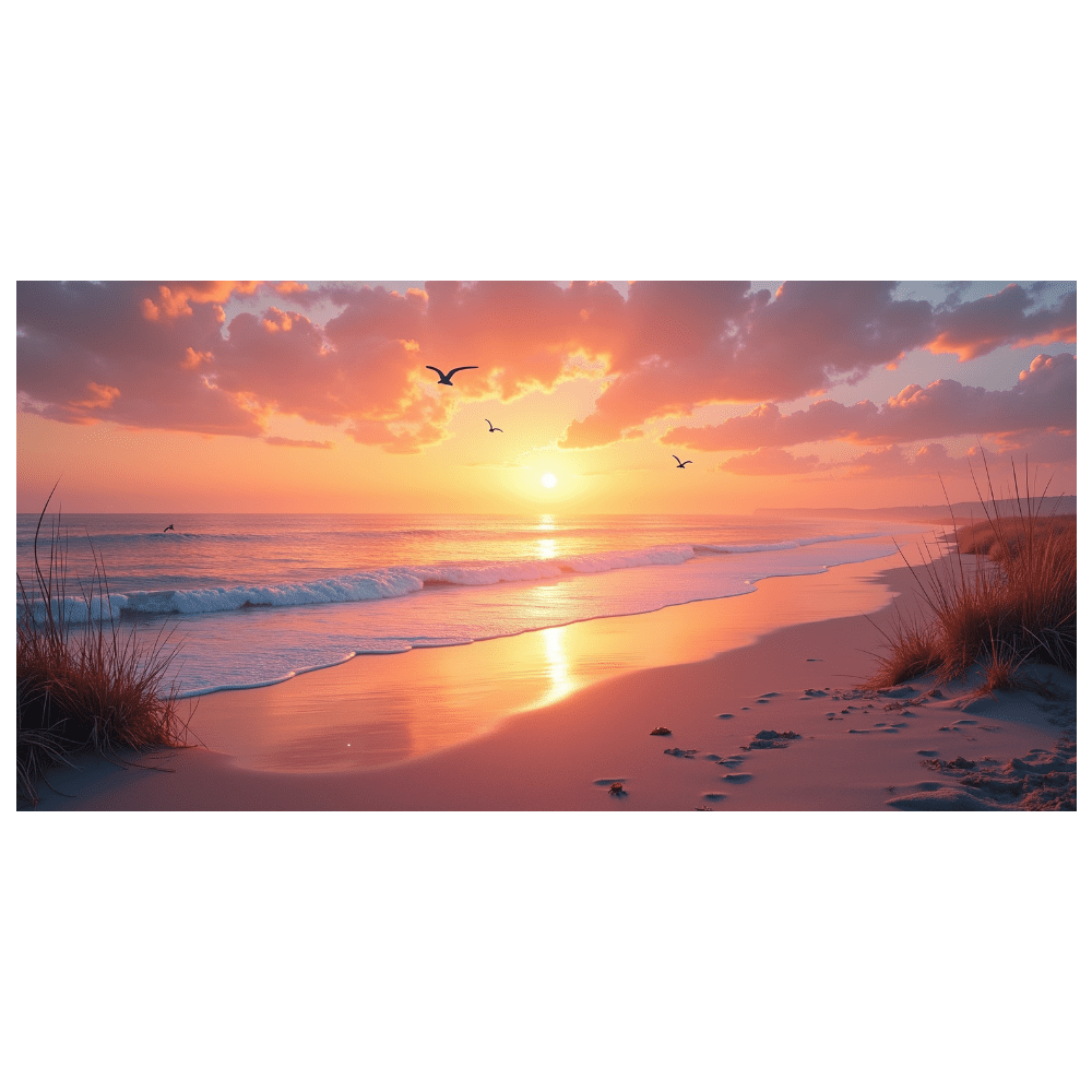 Click here for Yezdix Beach Sunset Coastal Serenity Backdrop Bann... prices