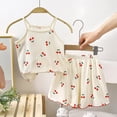 Faraee Girls Cute Cartoon Print Two Piece Set Ribbed Cami Top Elastic ...