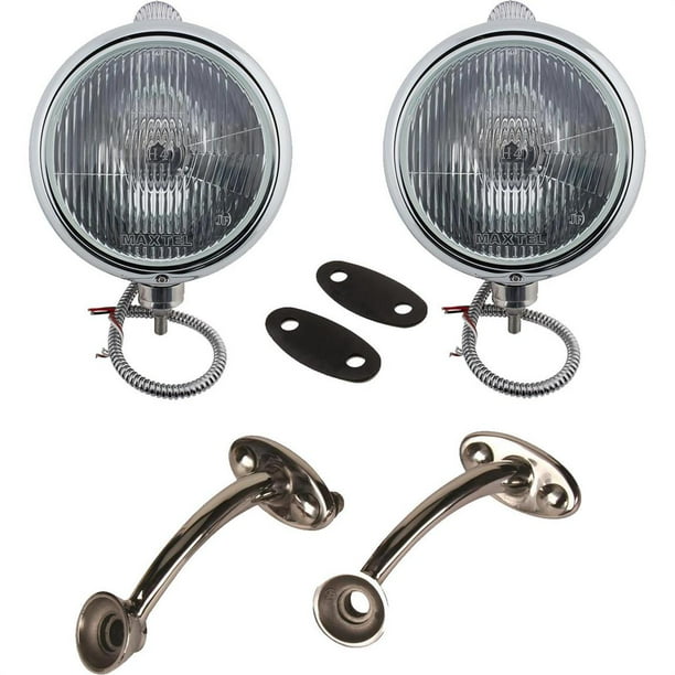Guide 682-C Style 12-Volt Headlights w/ Mounting Brackets, Chrome ...