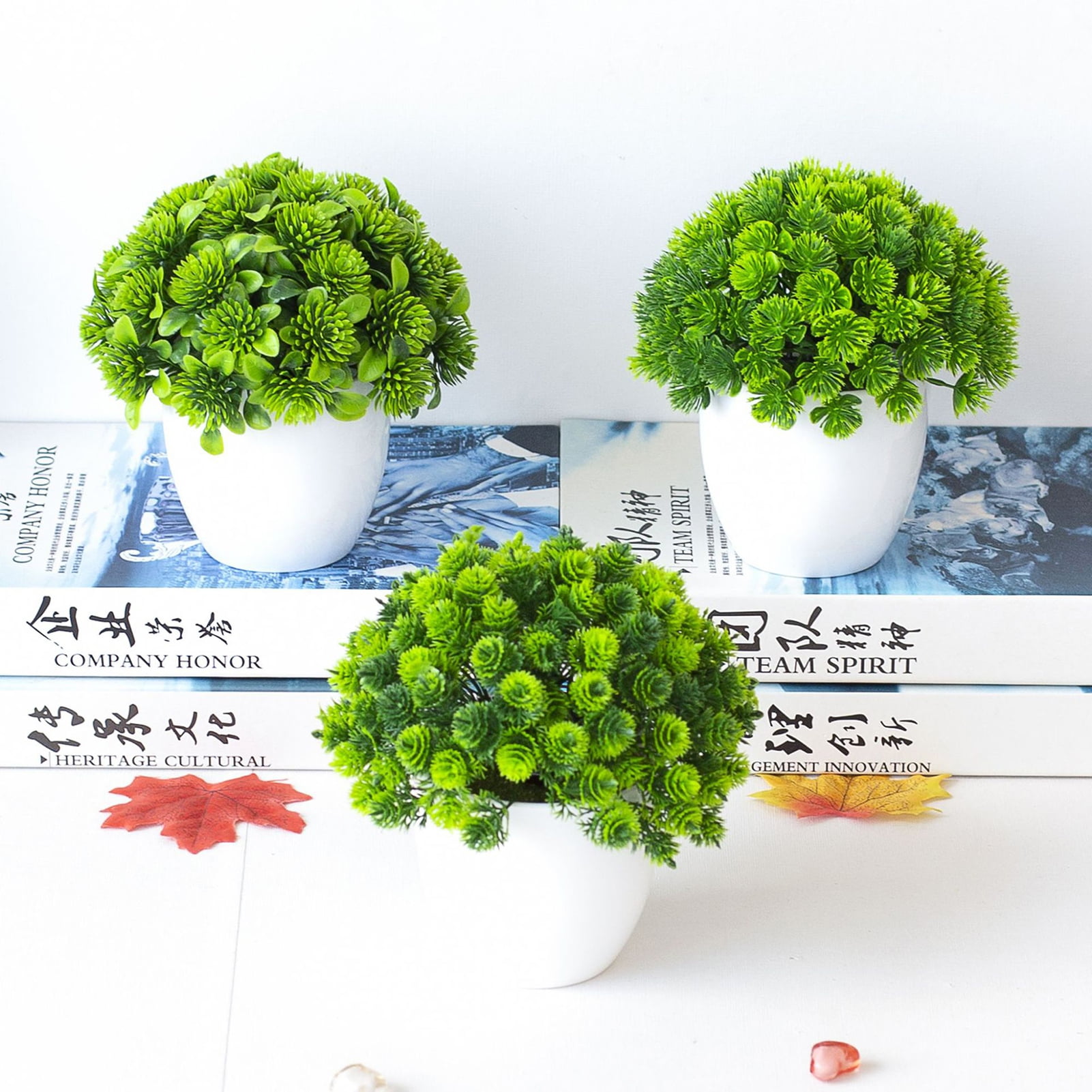 Happy Date Mini Plastic Artificial Plants Grass in Pot/Small Artificial ...