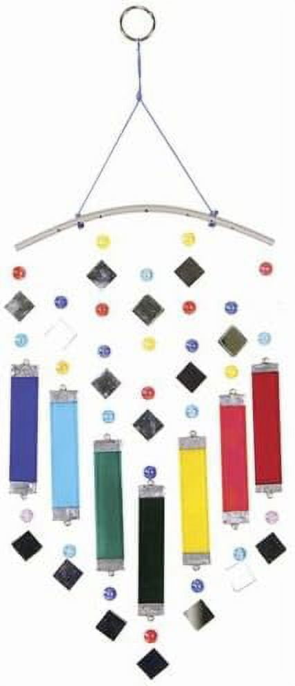 Glass Wind Chimes 15 Inch Rainbow Multi Color Bars With Mirrors ...