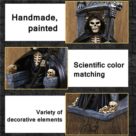 Grim Reaper Statue Fine Workmanship Spooky Grim Reaper Sitting on ...