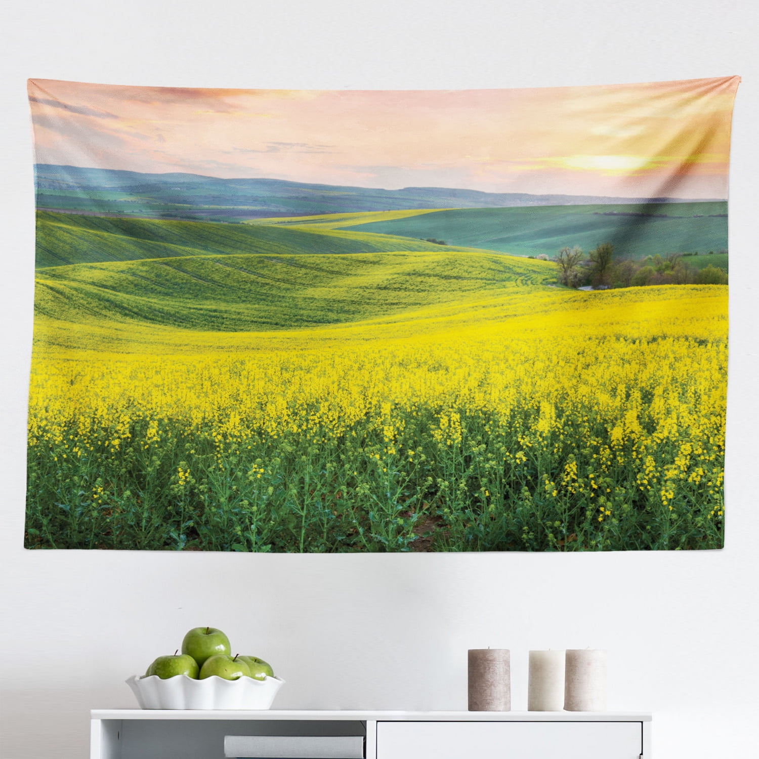Yellow Tapestry, Corn Bricks Illustration Countryside Nature Harvest ...