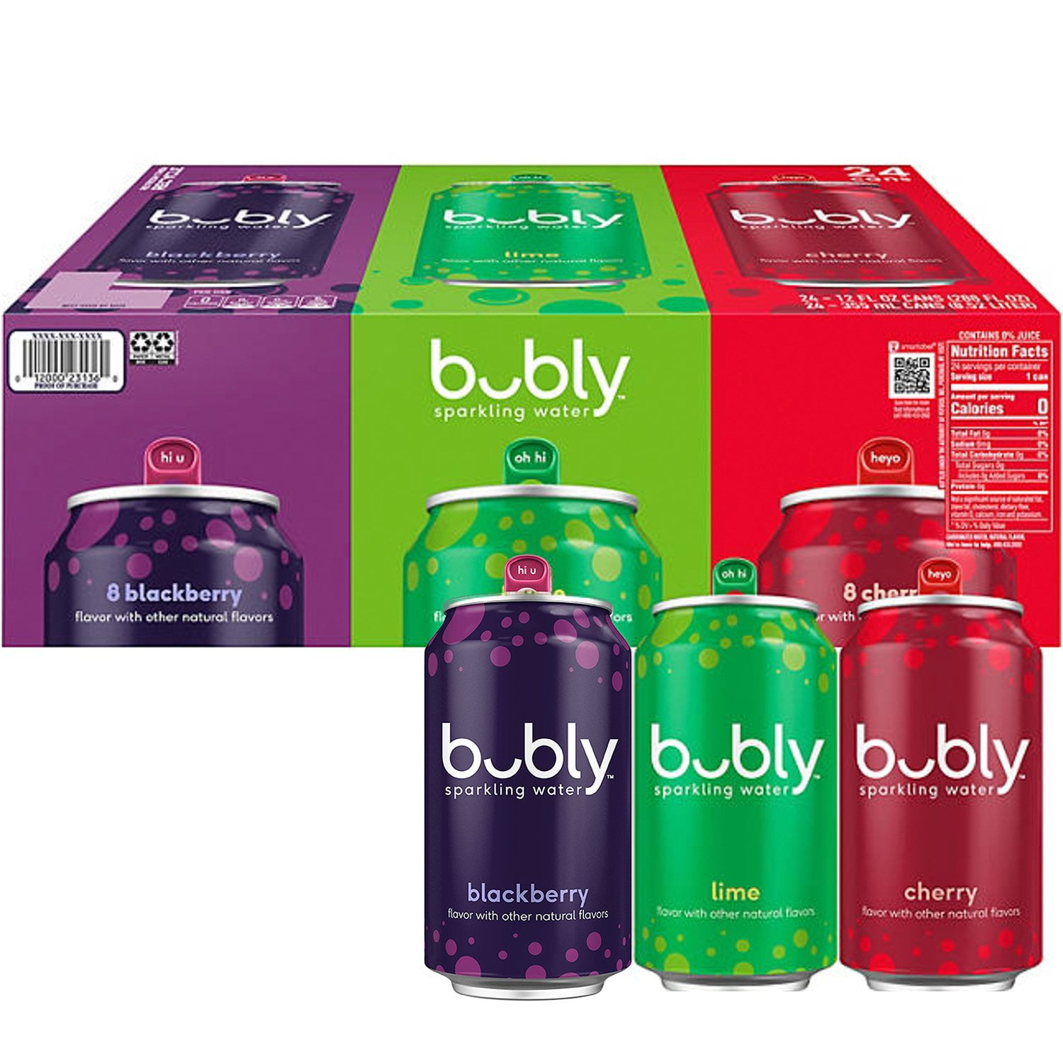 bubly Sparkling Water Variety Pack, 12 fl. oz., 24 pk. - Samsclub.com