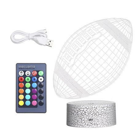 Amdohai 3D Football Led Night Light Illusion Lamp Color Changing ...
