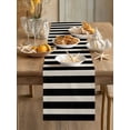 Black Beige Striped Short Table Runner 60 Inches Long,Vintage Geometric ...